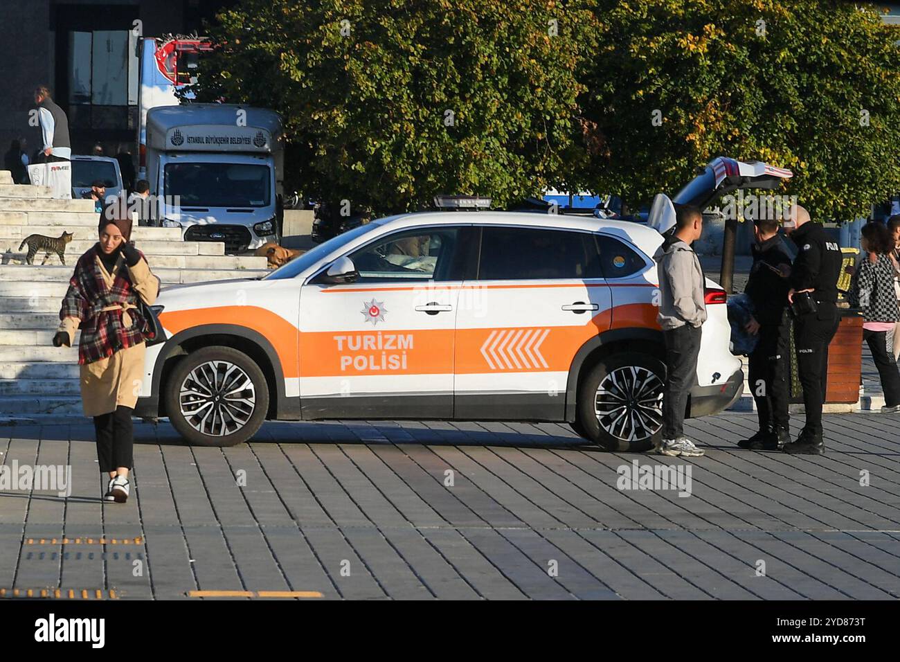 Illustration of turkish police cars in the city of Istanbul, Turkey on ...