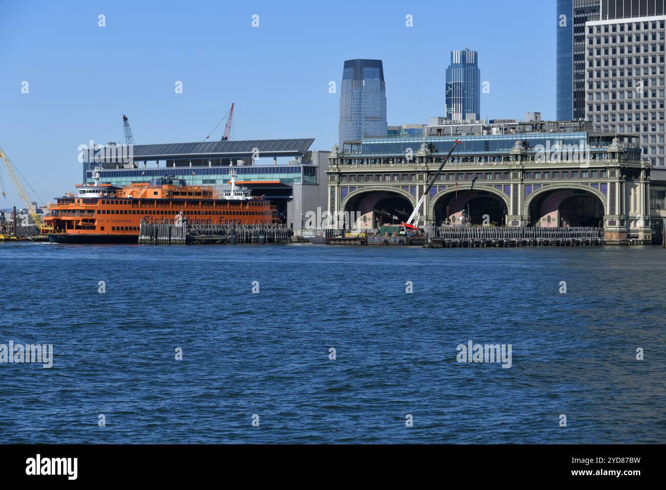 Staten Island Ferry named Guy V Molinari docking at the Whitehall ...
