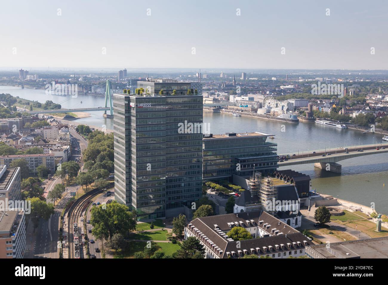 Cologne, Germany - August 13 2024: The modern glass building of the ...