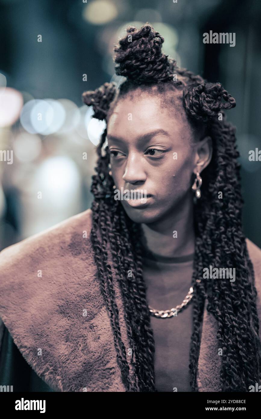 Black female model with afro hi-res stock photography and images - Alamy