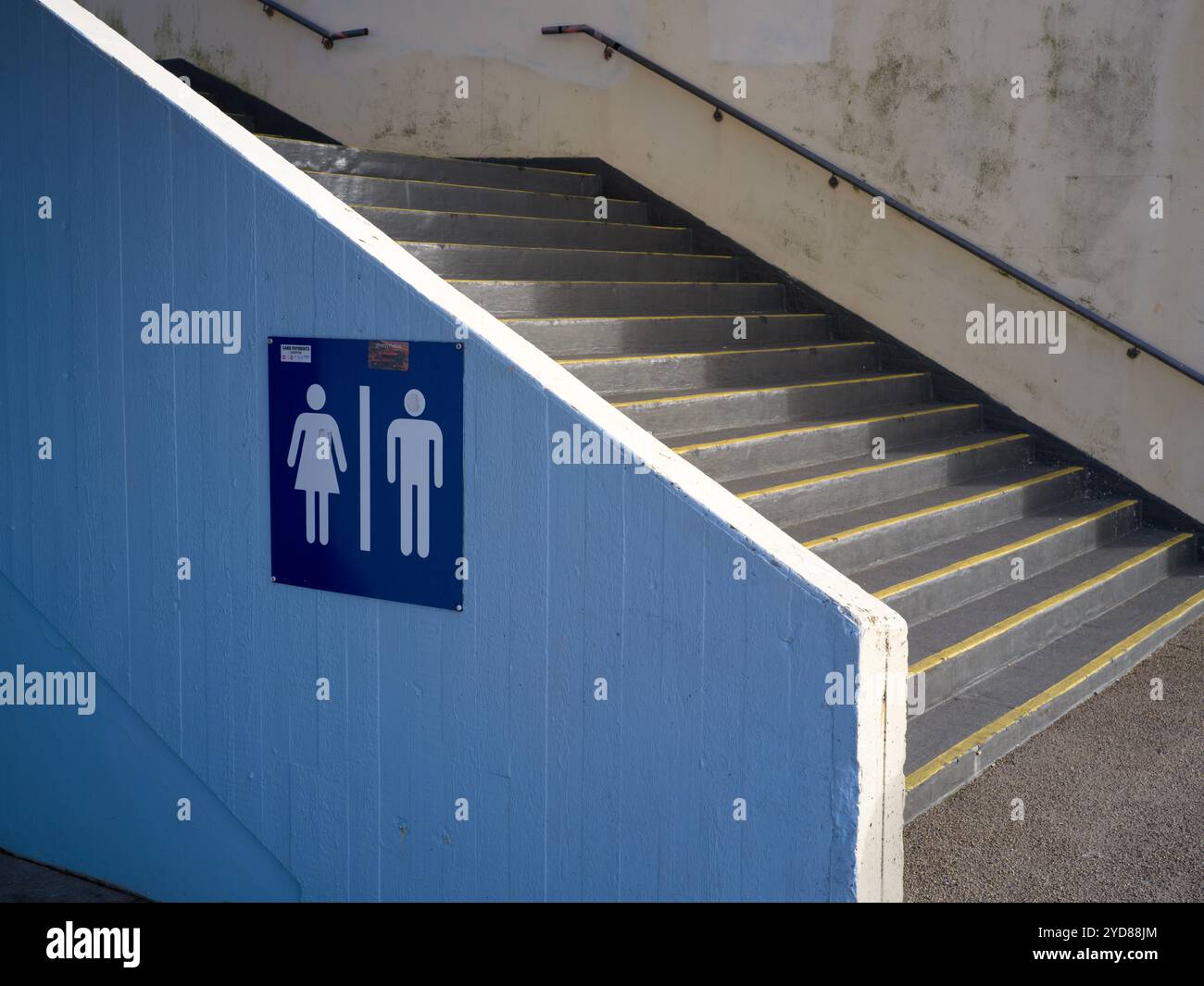 BLUE SIGN ON ENTRANCE TO STAIRWAY DEPICTING MAN AND WOMAN TORQUAY ...