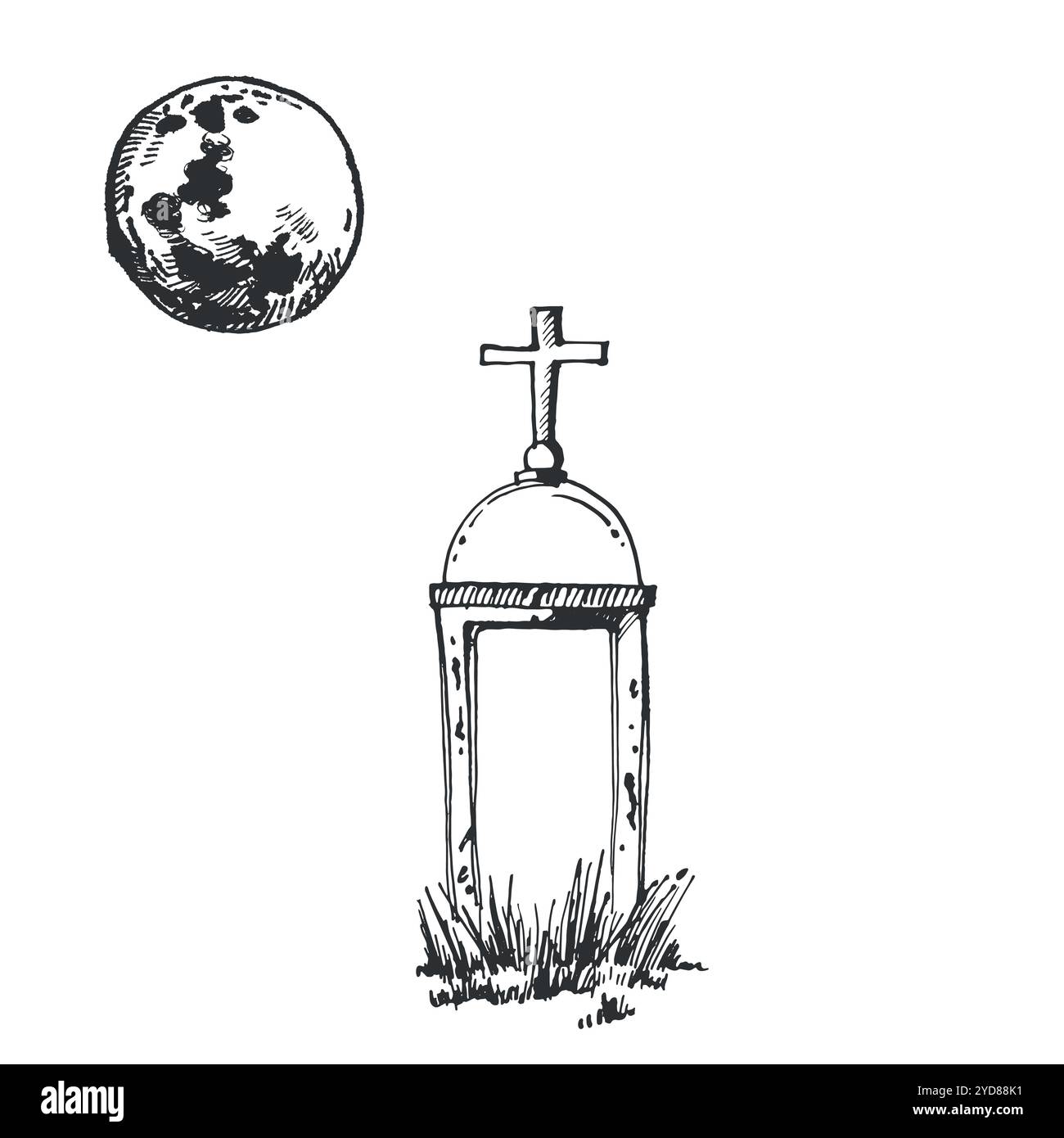 Old cross gravestone in Stock Vector Images - Alamy