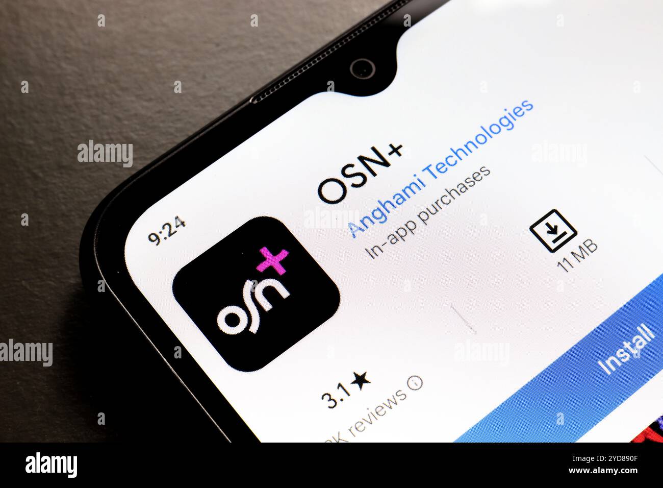 October 25, 2024, Brazil. In this photo illustration, the OSN Plus app logo is displayed on a ...