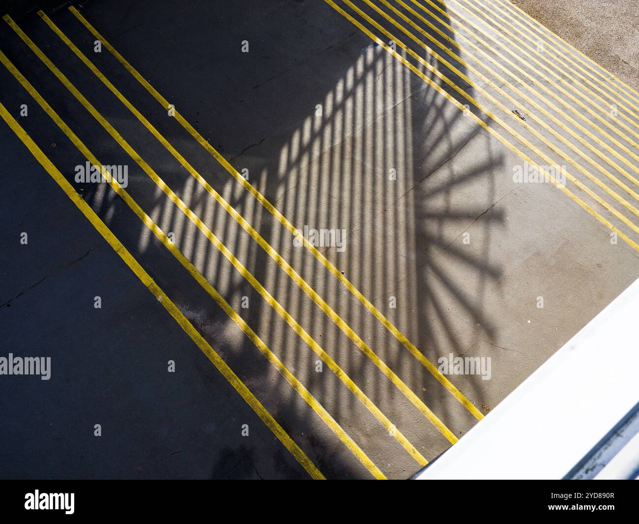 DRAMATIC SHADOWS BEING CAST ON STAIRWAY TORQUAY TORBAY SEASIDE RESORT ...