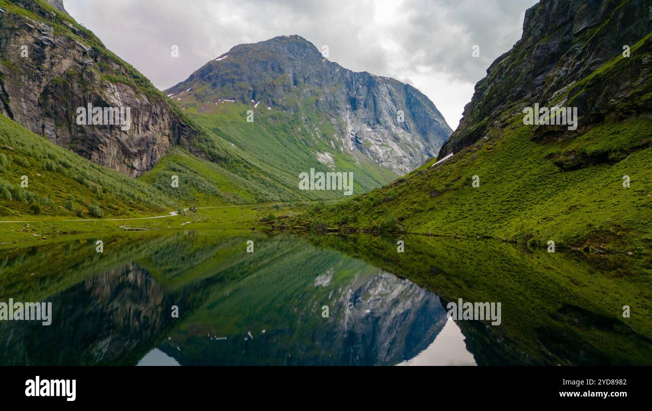Mountain Reflections in Norway Stock Photo - Alamy