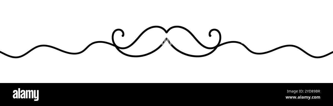 Continuous black thin line is forming a mustache like shape, creating ...