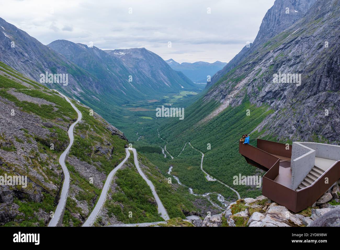 Winding Road Through Norwegian Mountains, Trollstigen Road Norway Stock ...