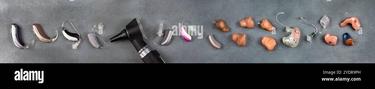 Panoramic view of the prosthesis panel around an otoscope Stock Photo ...