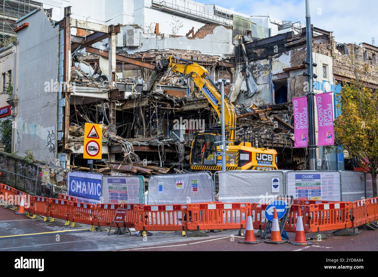 Demolition of the o2 abc, Sauchiehall Street, Glasgow, Scotland, UK ...