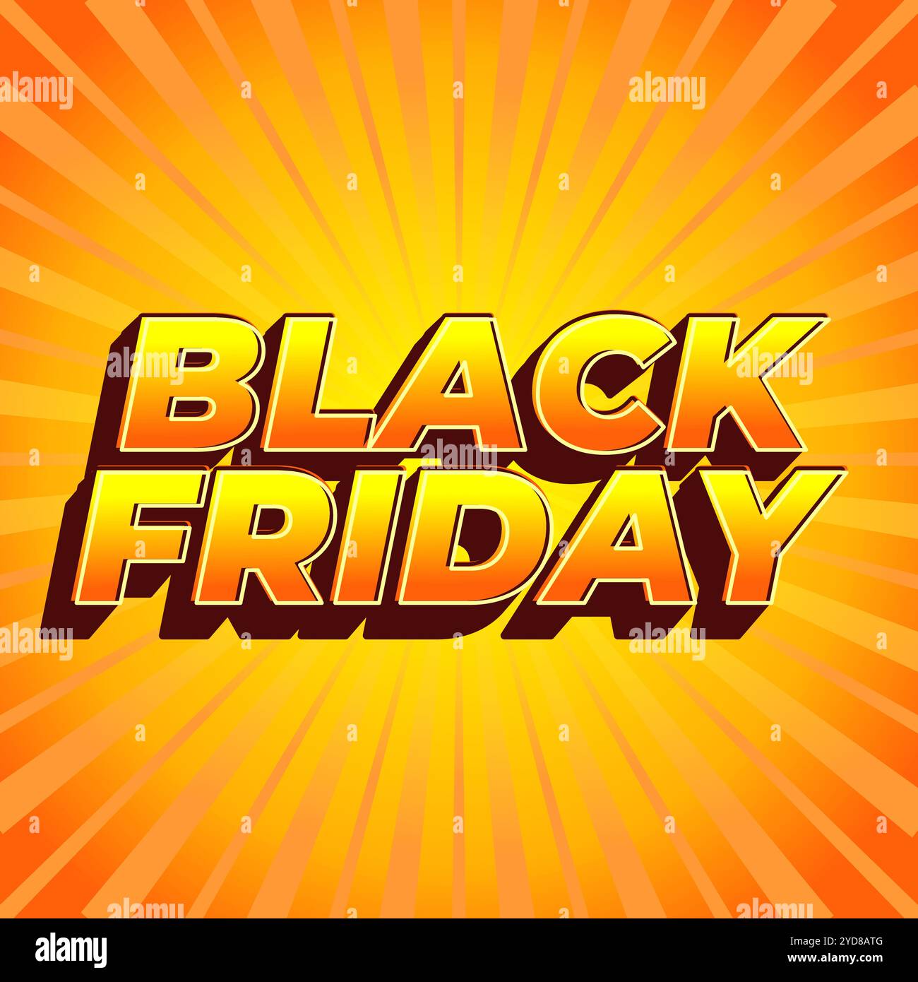 Black friday. Text effect design in full colors with three dimensions ...