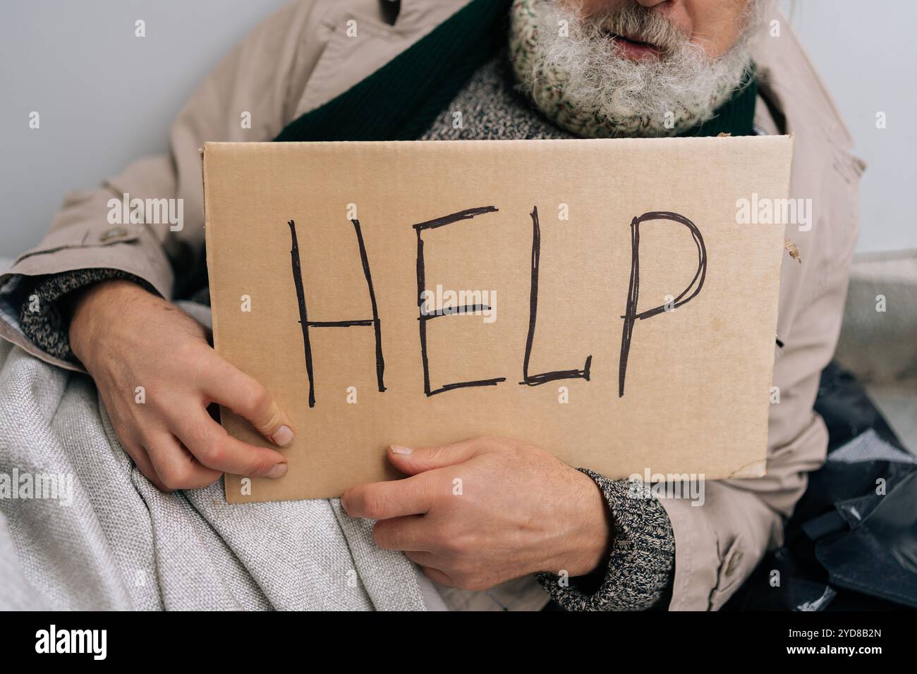 Cropped shot beggar sign homeless hi-res stock photography and images ...