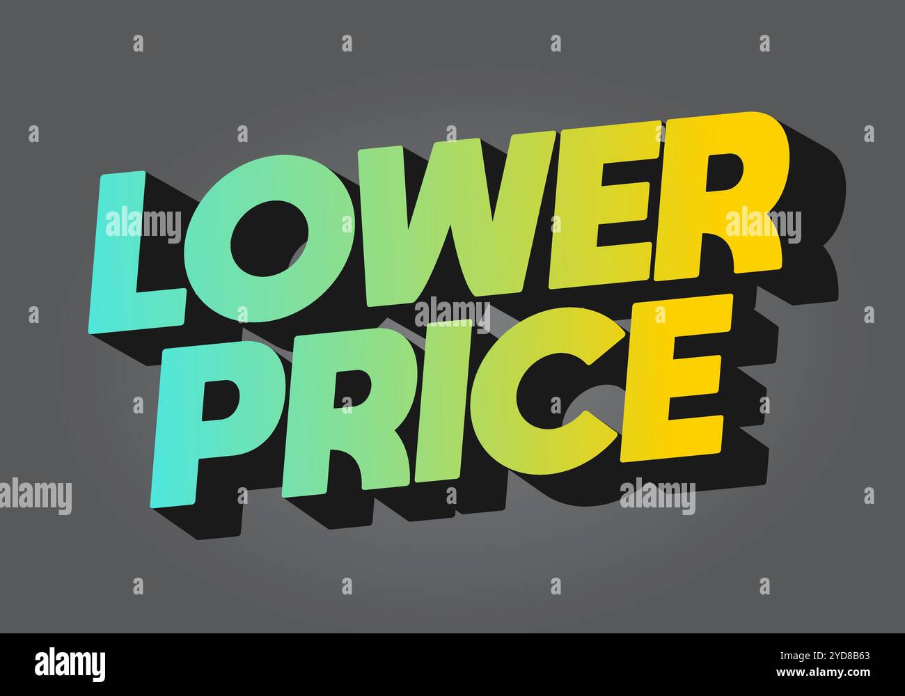Lower price. Text effect design with modern colors and 3D font look ...