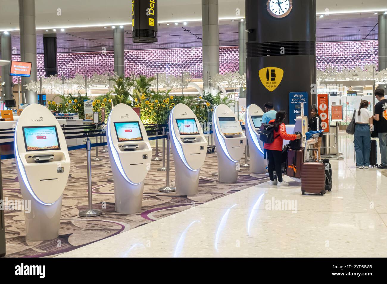 Self-service check-in electronic kiosk terminals in Singapore Changi ...