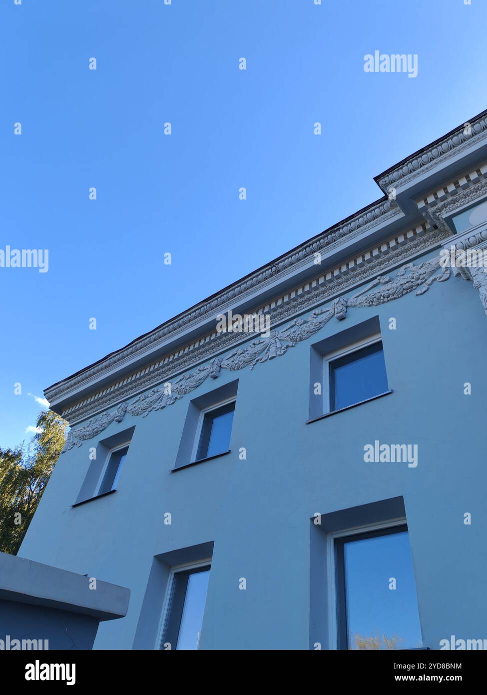 detailed view of a building featuring intricate decorative motifs and ...