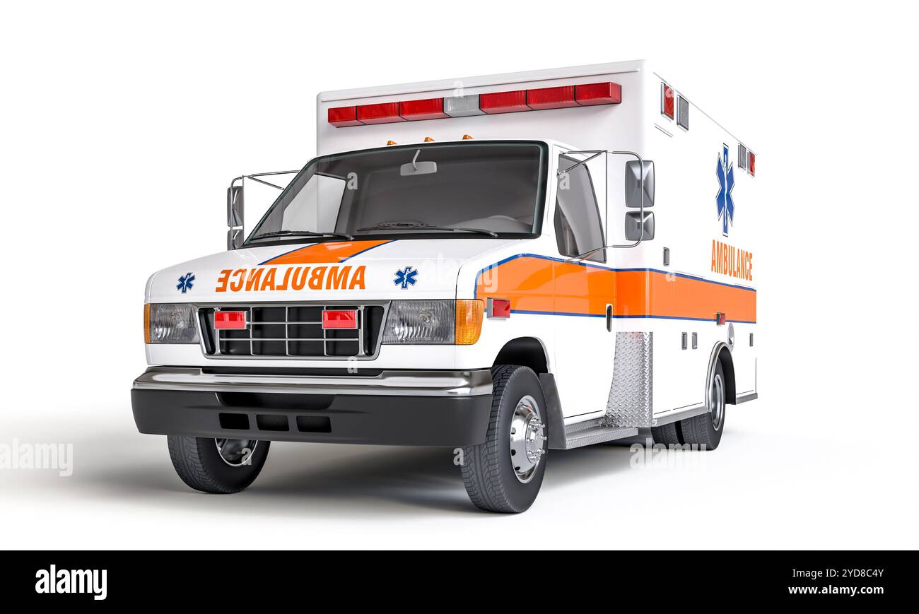 Modern american ambulance van on transparent background 3d Stock Photo ...