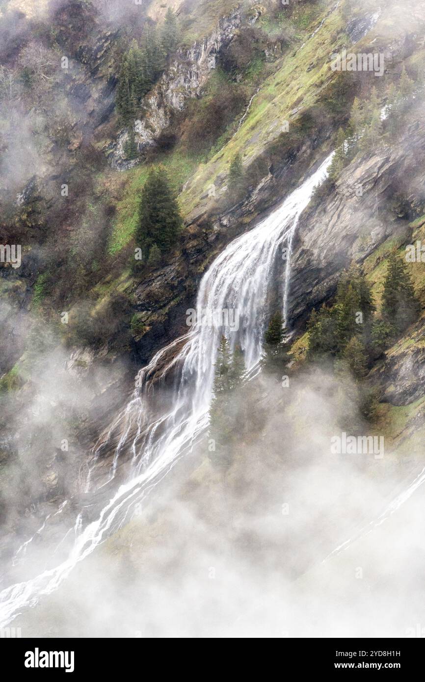 Bachlager waterfall in Grindelwald Stock Photo - Alamy
