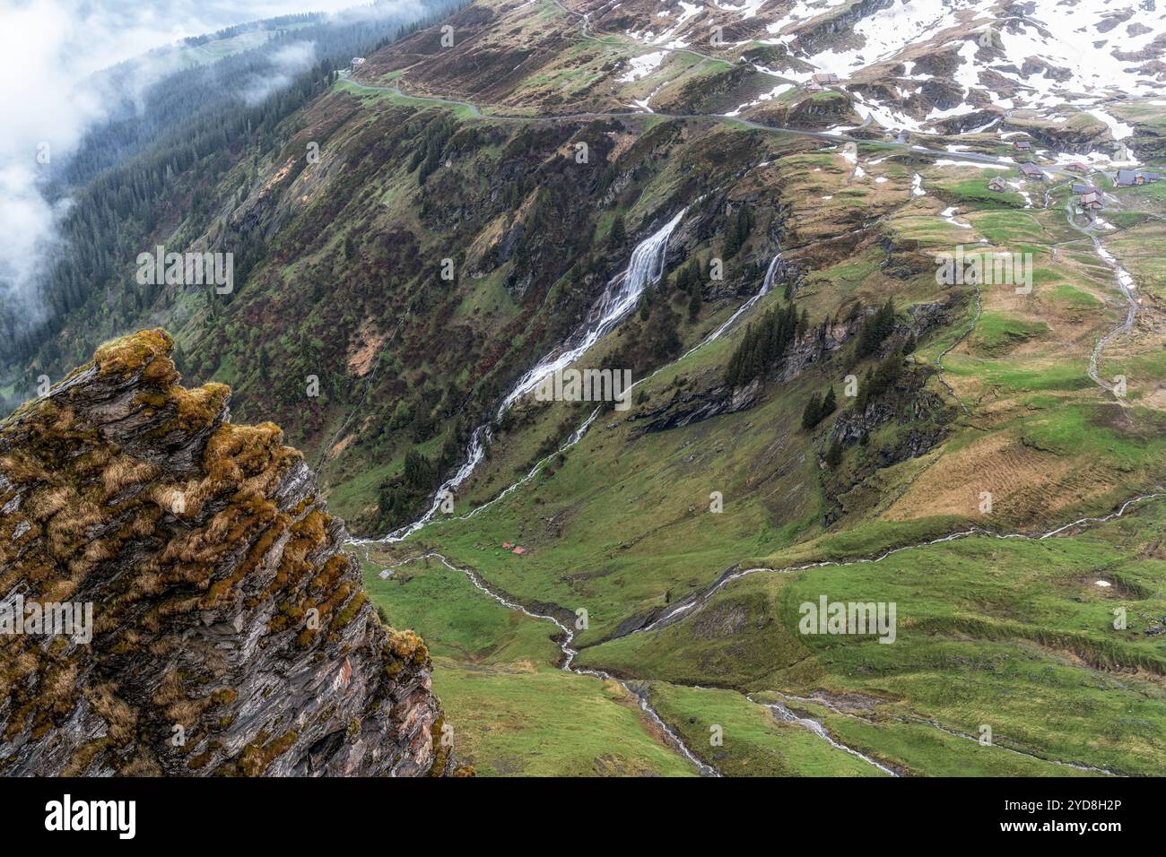 Bachlager waterfall in Grindelwald Stock Photo - Alamy