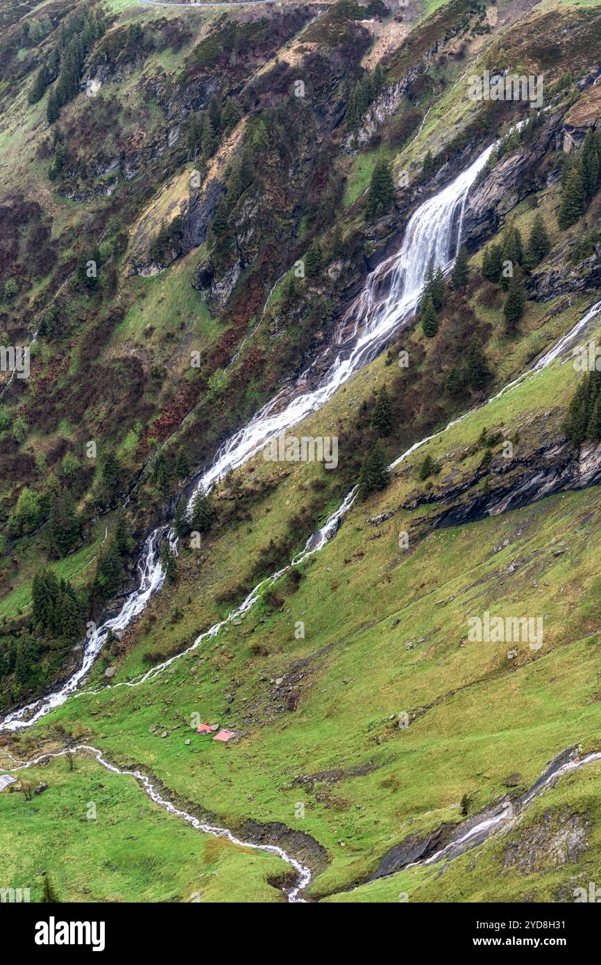 Bachlager waterfall in Grindelwald Stock Photo - Alamy
