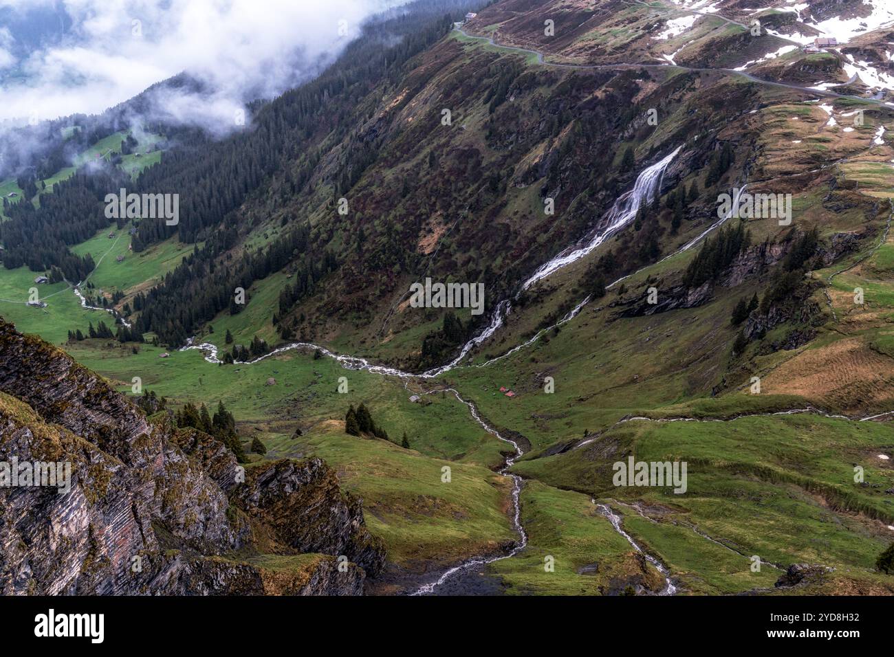 Bachlager waterfall in Grindelwald Stock Photo - Alamy