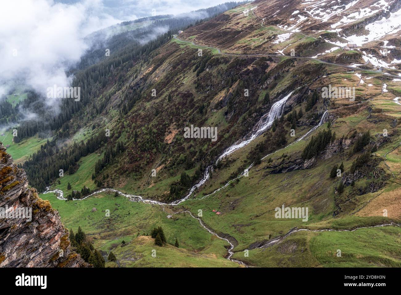 Bachlager waterfall in Grindelwald Stock Photo - Alamy