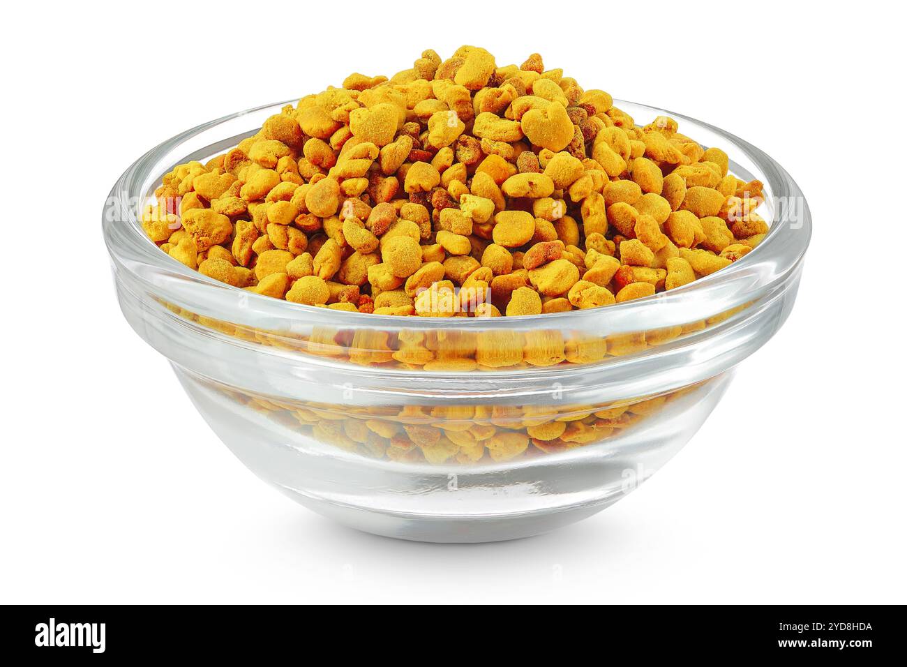 Bee pollen grains in glass bowl isolated on white background Stock ...