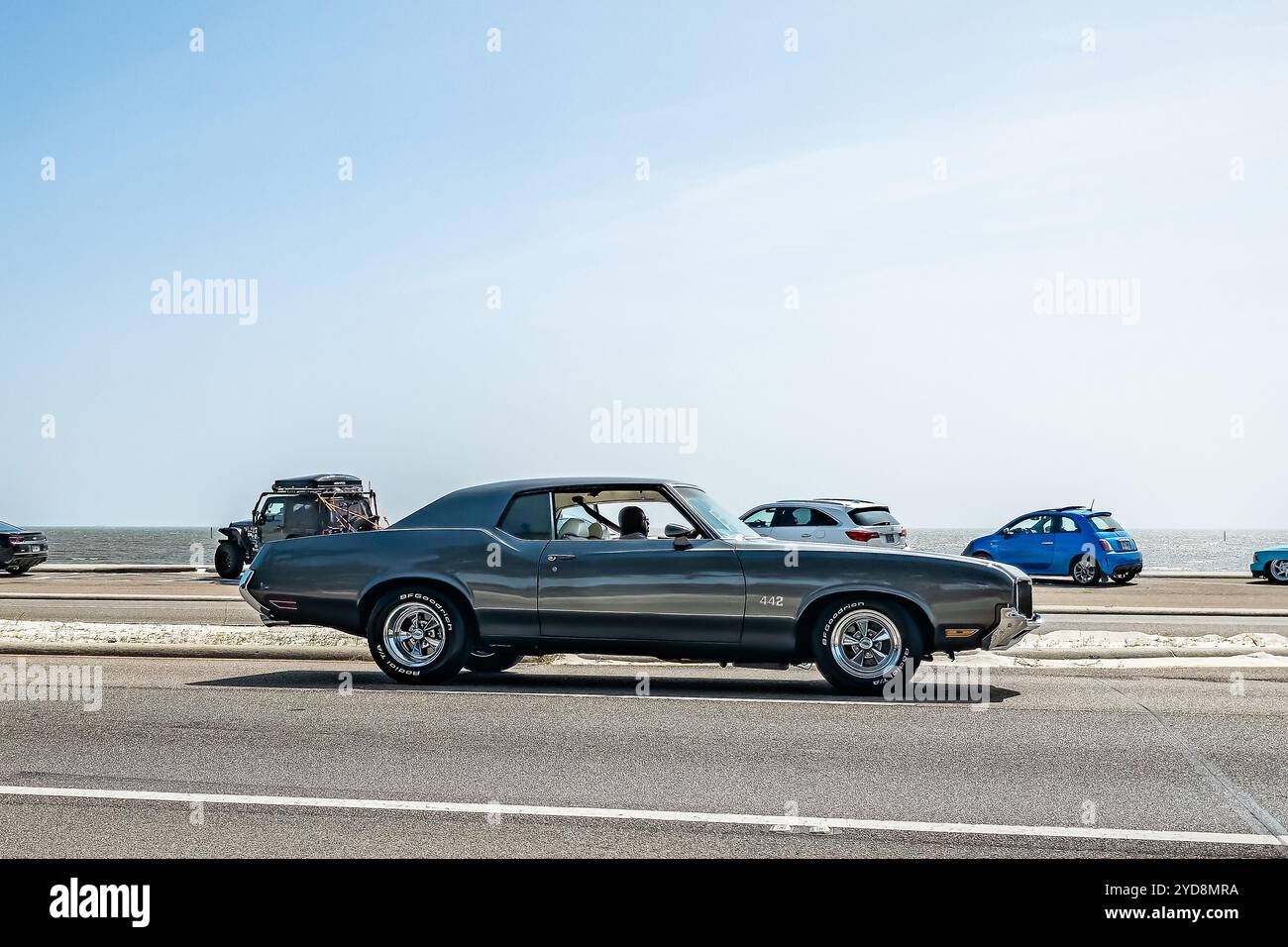 Gulfport, MS - October 04, 2023: Wide angle side view of a 1972 ...