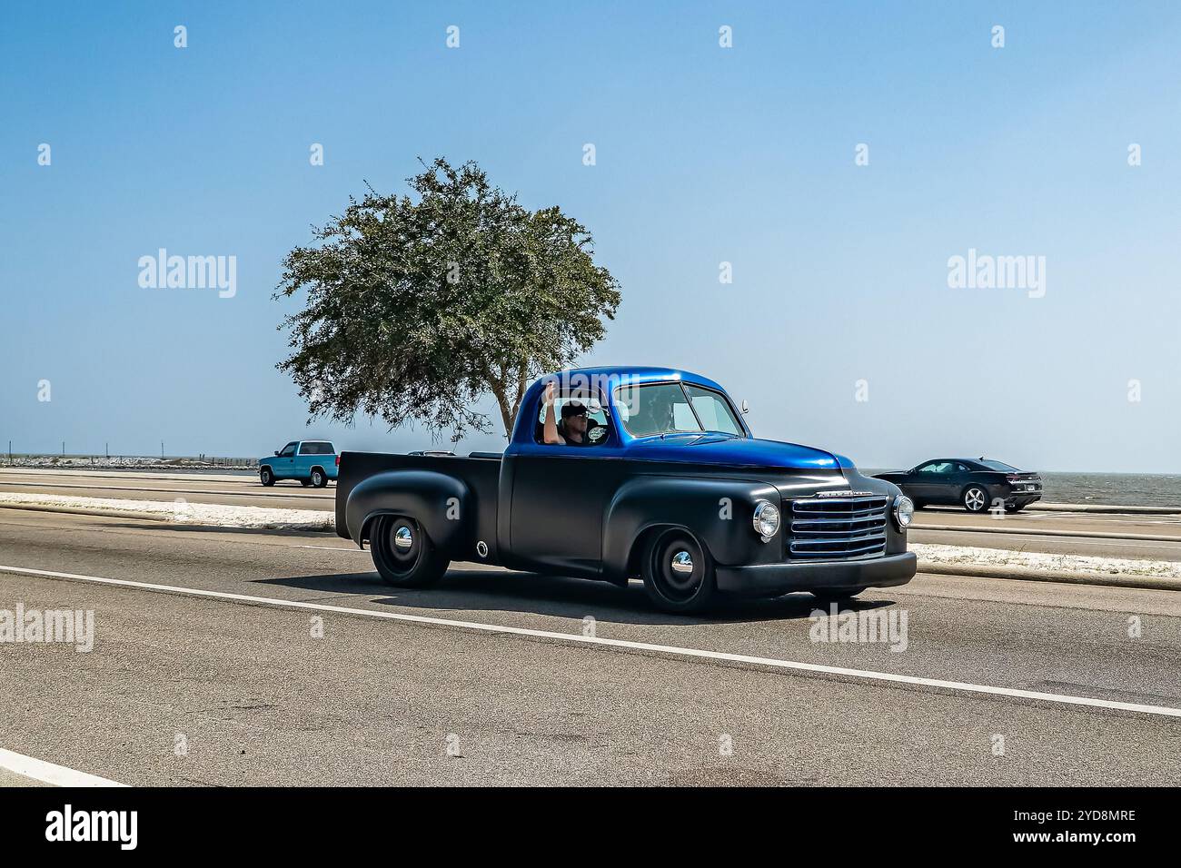 Gulfport, MS - October 04, 2023: Wide angle front corner view of a 1953 ...