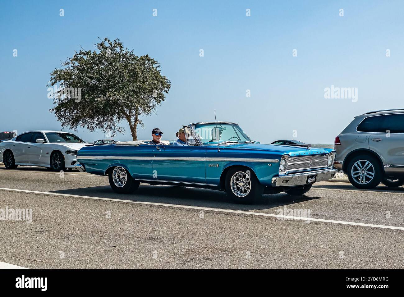 Gulfport, MS - October 04, 2023: Wide angle front corner view of a 1965 ...