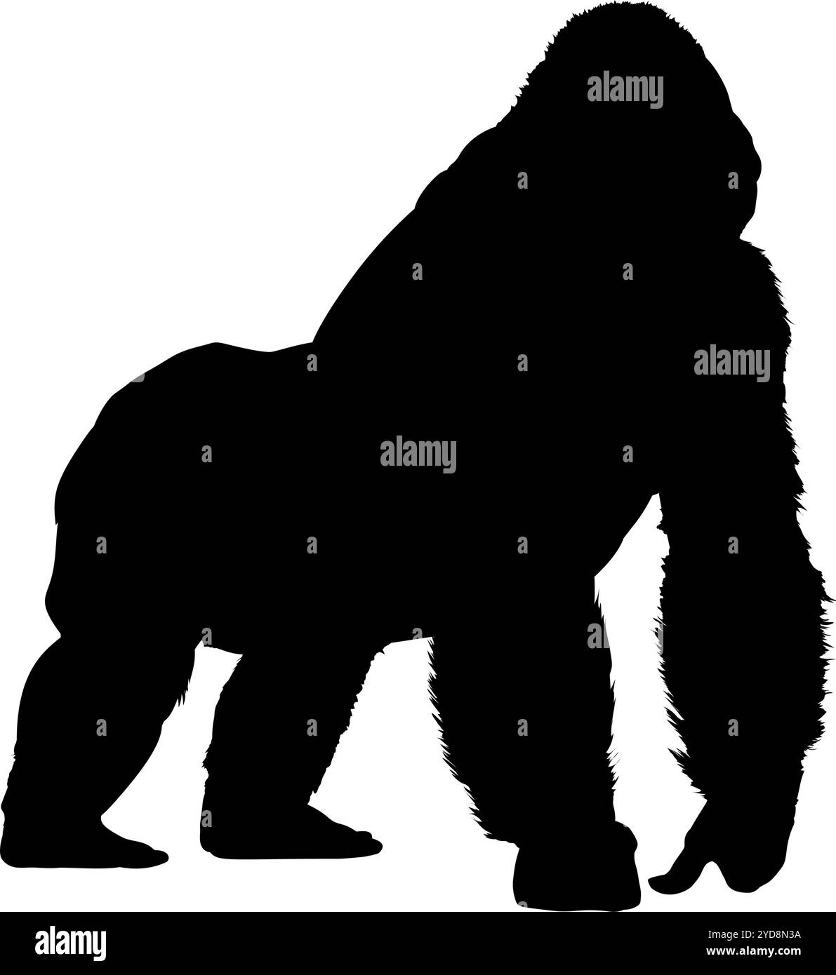 Silhouette Of Gorilla Vector Illustration Stock Vector Image And Art