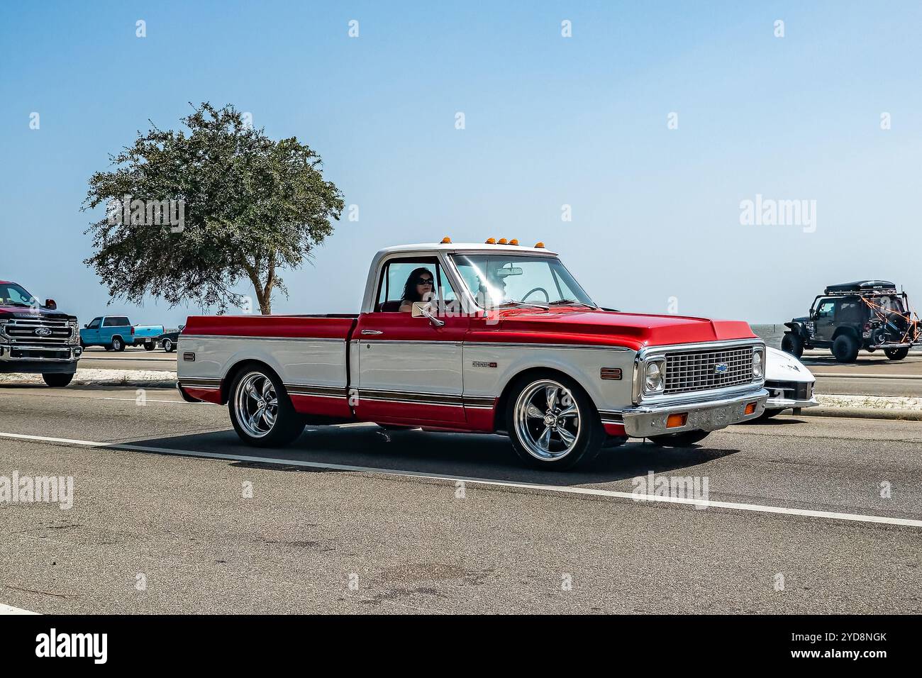 Gulfport, MS - October 04, 2023: Wide angle front corner view of a 1972 ...