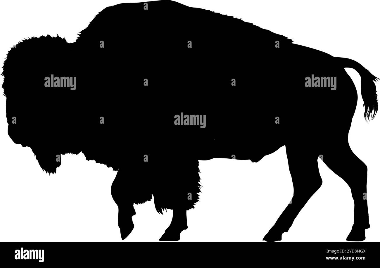 Bison silhouette - simple vector illustration Stock Vector Image & Art ...