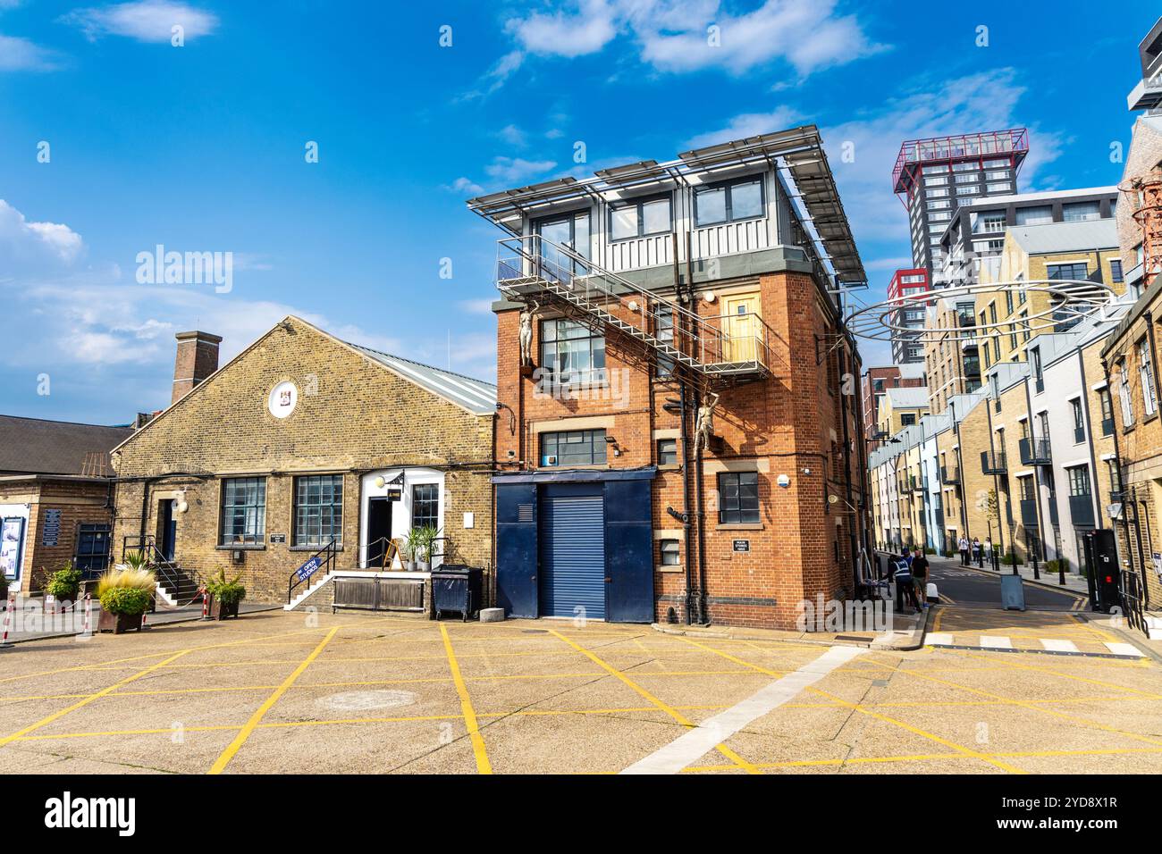 Converted warhouses (Trinity Art Studios) in Trinity Buoy Wharf, London, England Stock Photo - Alamy