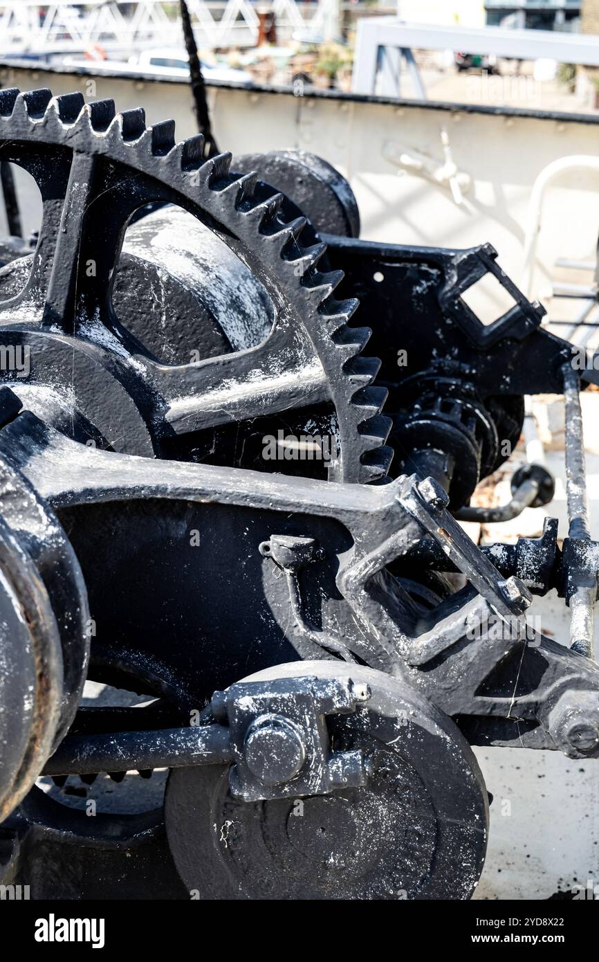 Midship steam winch abord the SS Robin steamship, Trinity Buoy Wharf ...