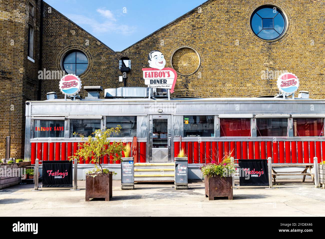 Fatboy's Diner restaurant at Trinity Buoy Wharf, London, England Stock ...