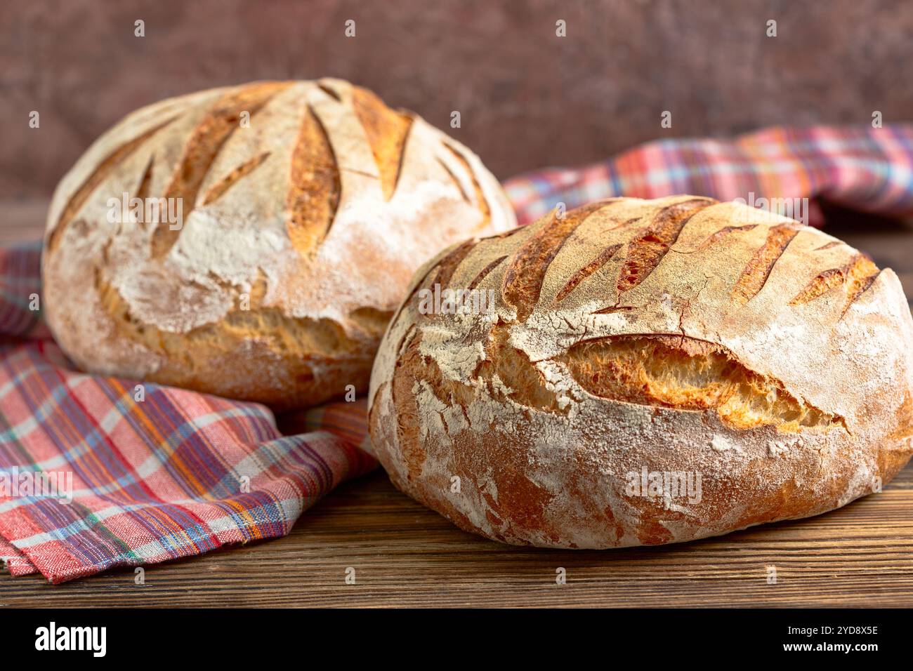 Round artisanal sourdough bread Stock Photo - Alamy