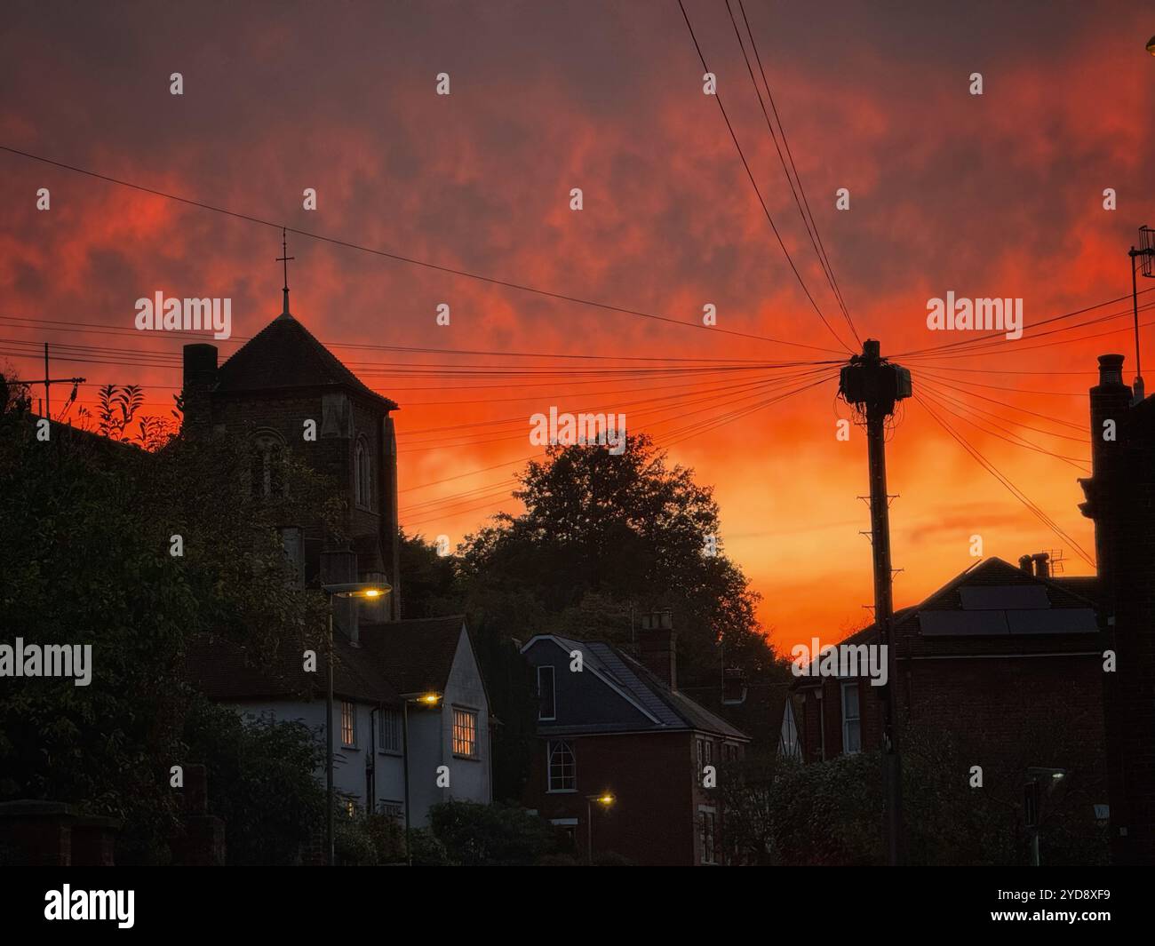 Croft Road, Godalming. 25th October 2024. A beautiful end to the day ...