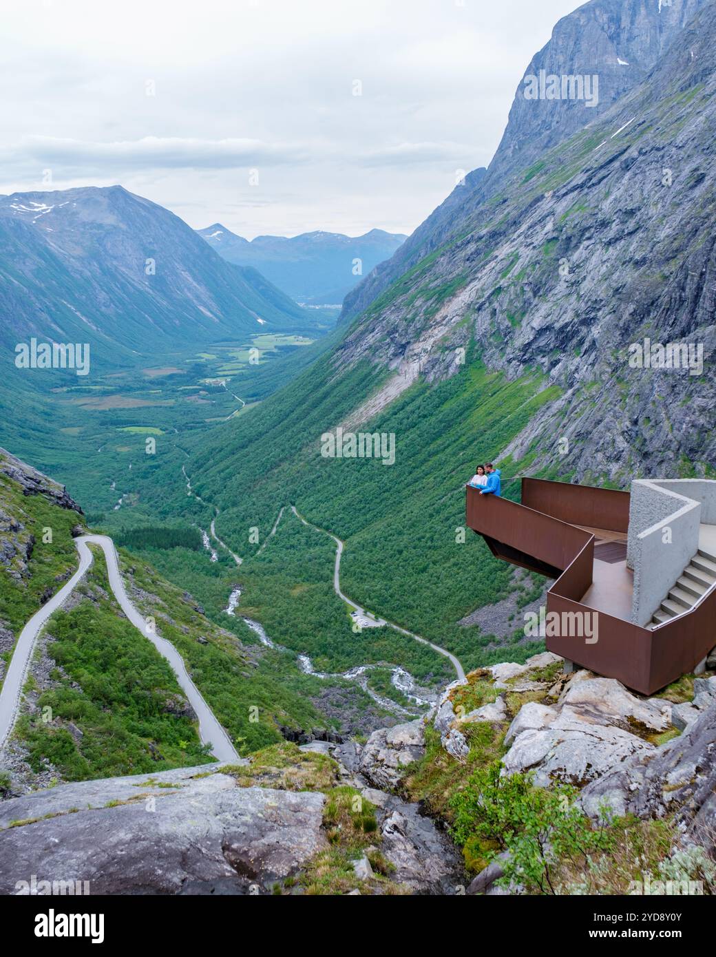 Norwegian Mountaintop Viewpoint, Trollstigen Road Norway Stock Photo ...