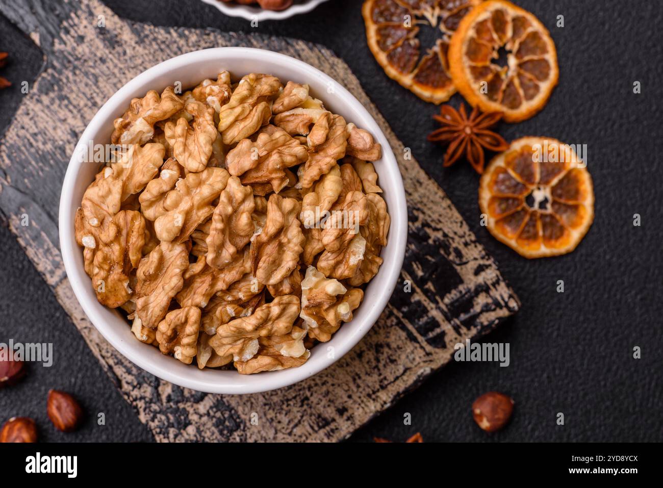 Delicious fresh peeled raw walnuts in a ceramic plate Stock Photo - Alamy