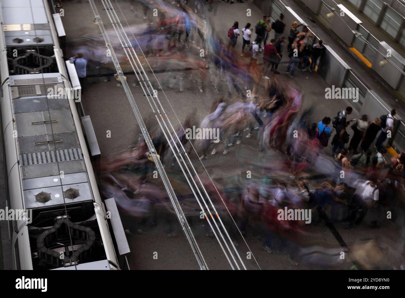 The famous metro system in Medellin, Colombia.includes elevated traiins ...
