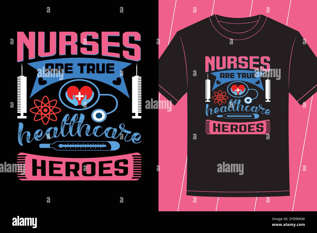 Nurse Appreciation Typography T-shirt Designs for Healthcare Heroes and ...