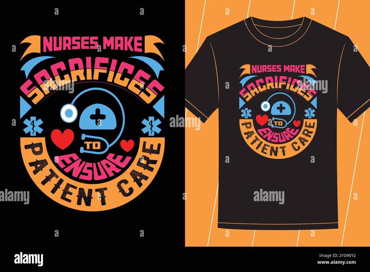 Nurse Appreciation Typography T-shirt Designs for Healthcare Heroes and ...