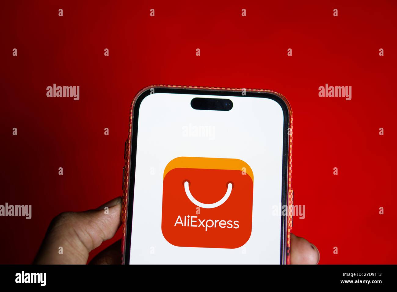 Dhaka, Bangladesh- 22 June 2024: AliExpress logo is displayed on ...