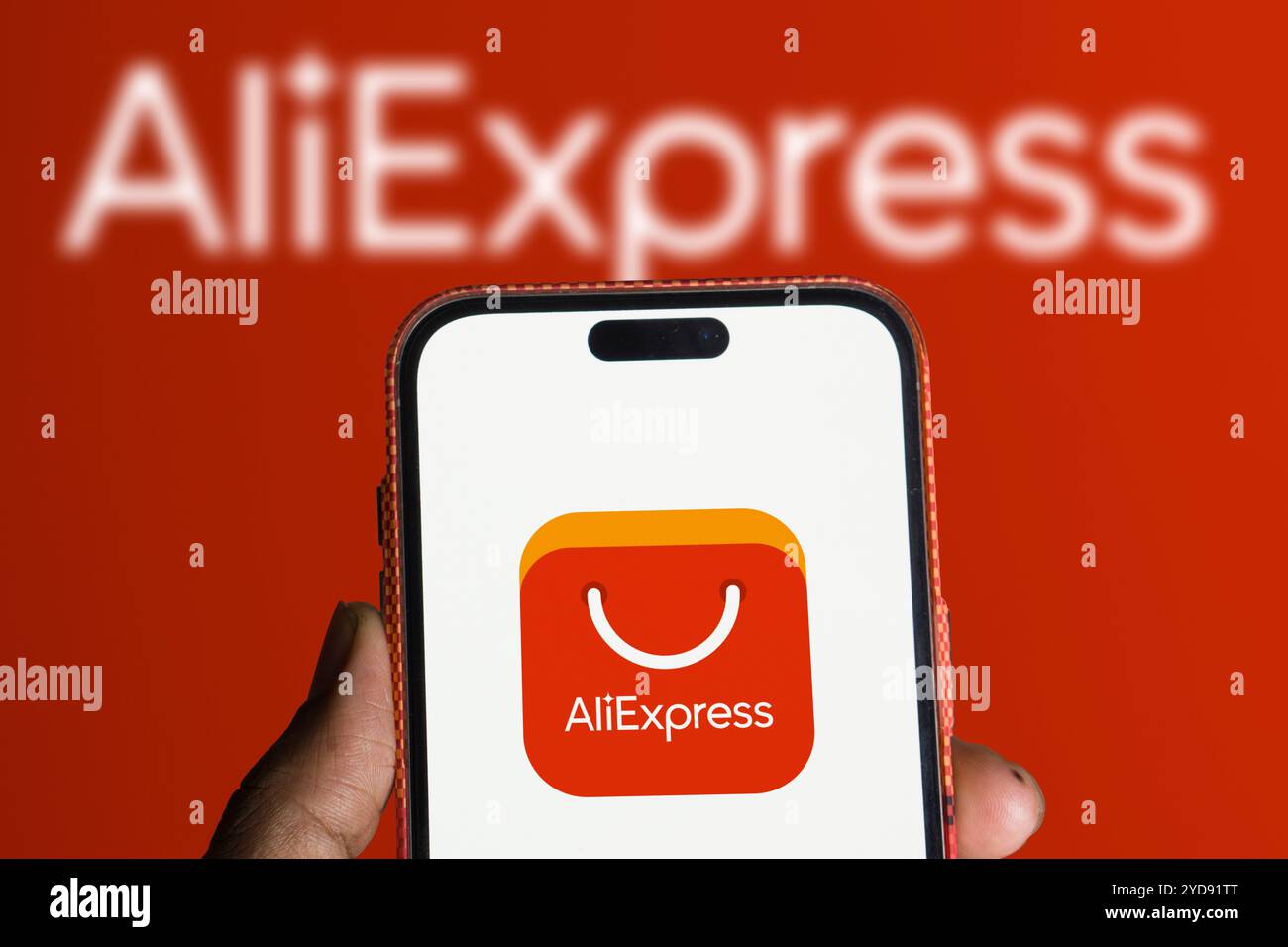 Dhaka, Bangladesh- 22 June 2024: AliExpress logo is displayed on ...
