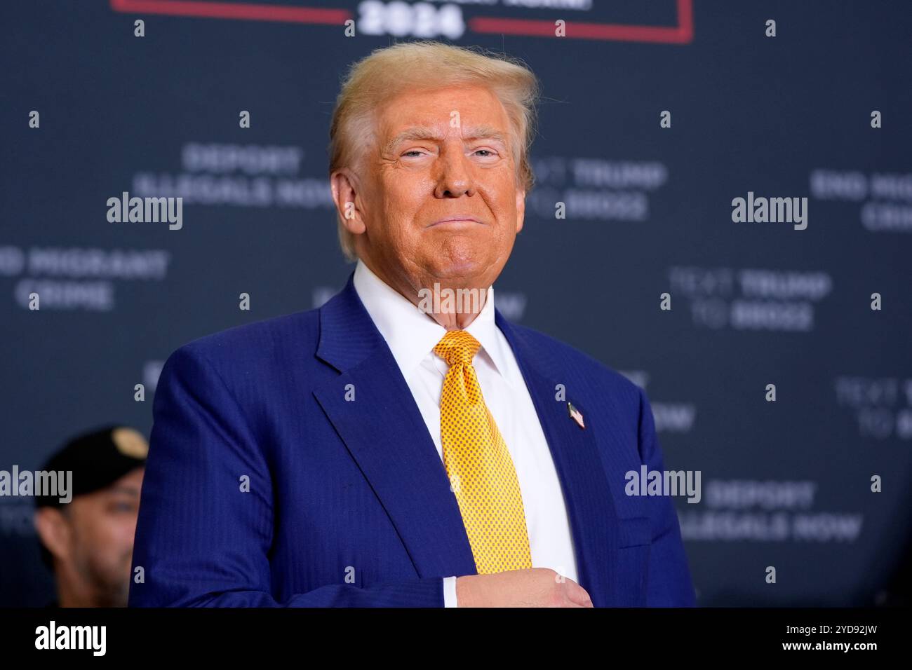 Republican presidential nominee former President Donald Trump arrives ...