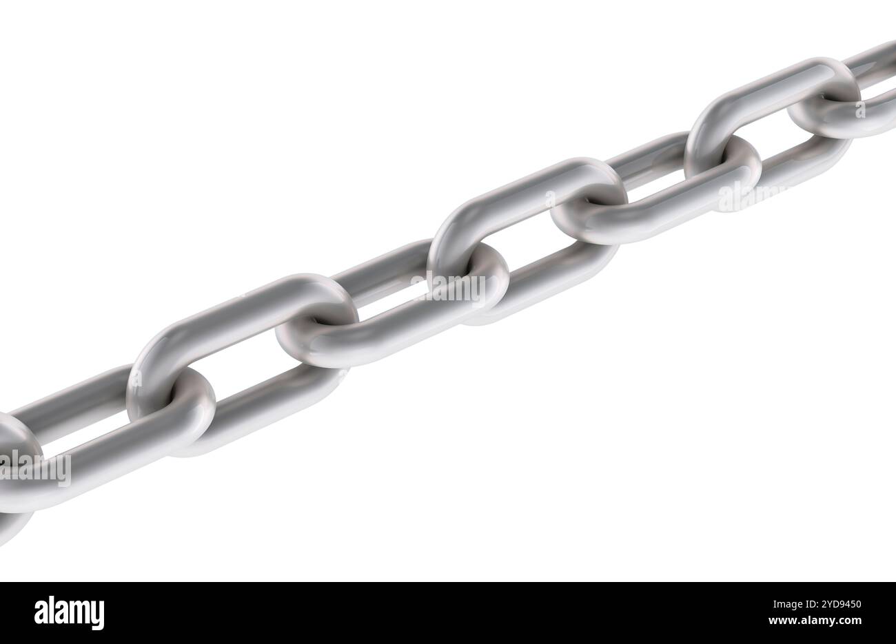 Metallic chain, 3D rendering isolated on white background Stock Photo ...
