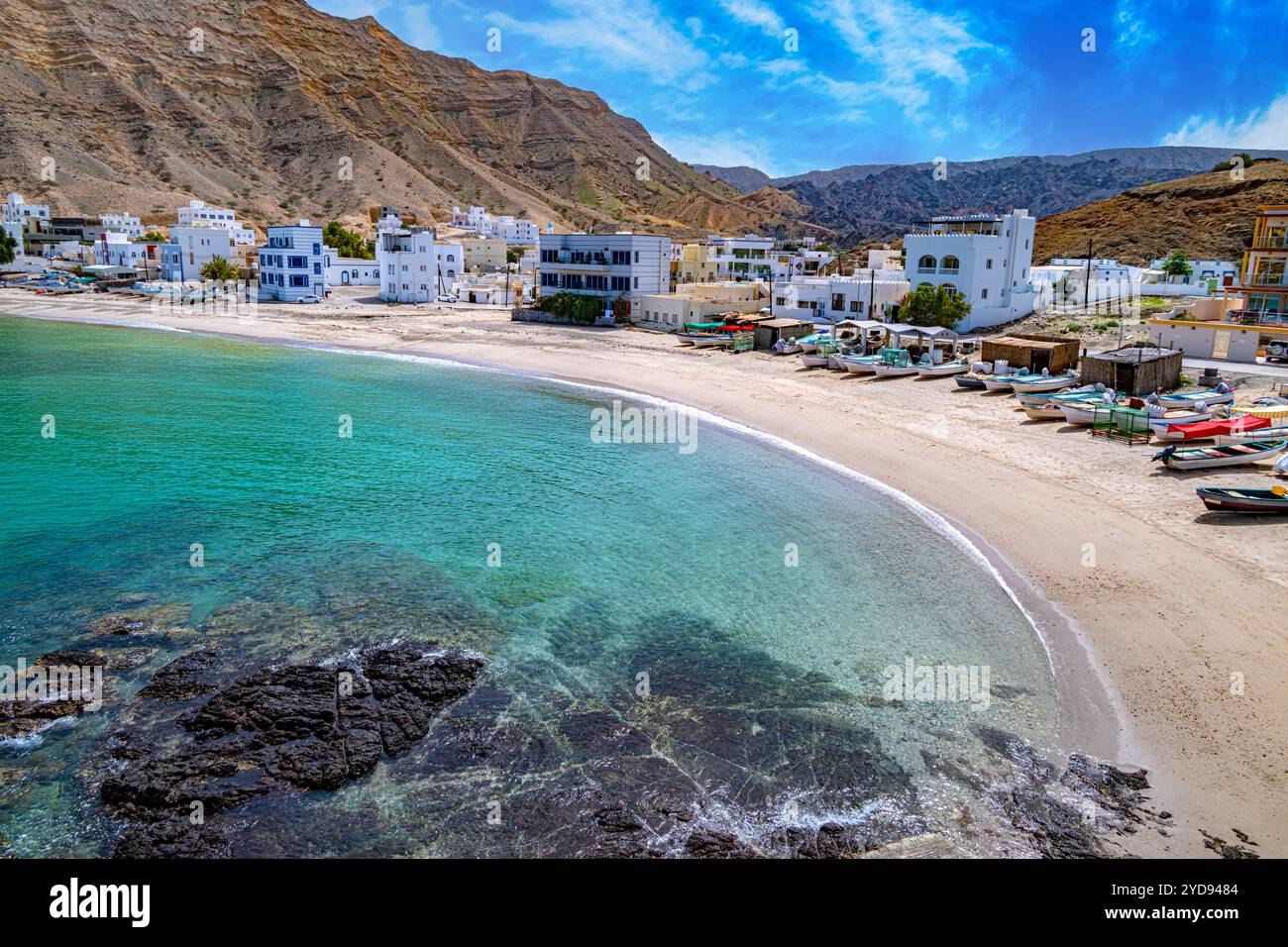 Qantab beach, a popular tourist destination near Muscat, Oman Stock ...
