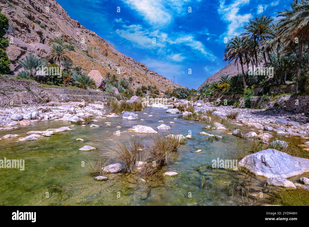 River valley of Wadi Bani Khalid Stock Photo - Alamy