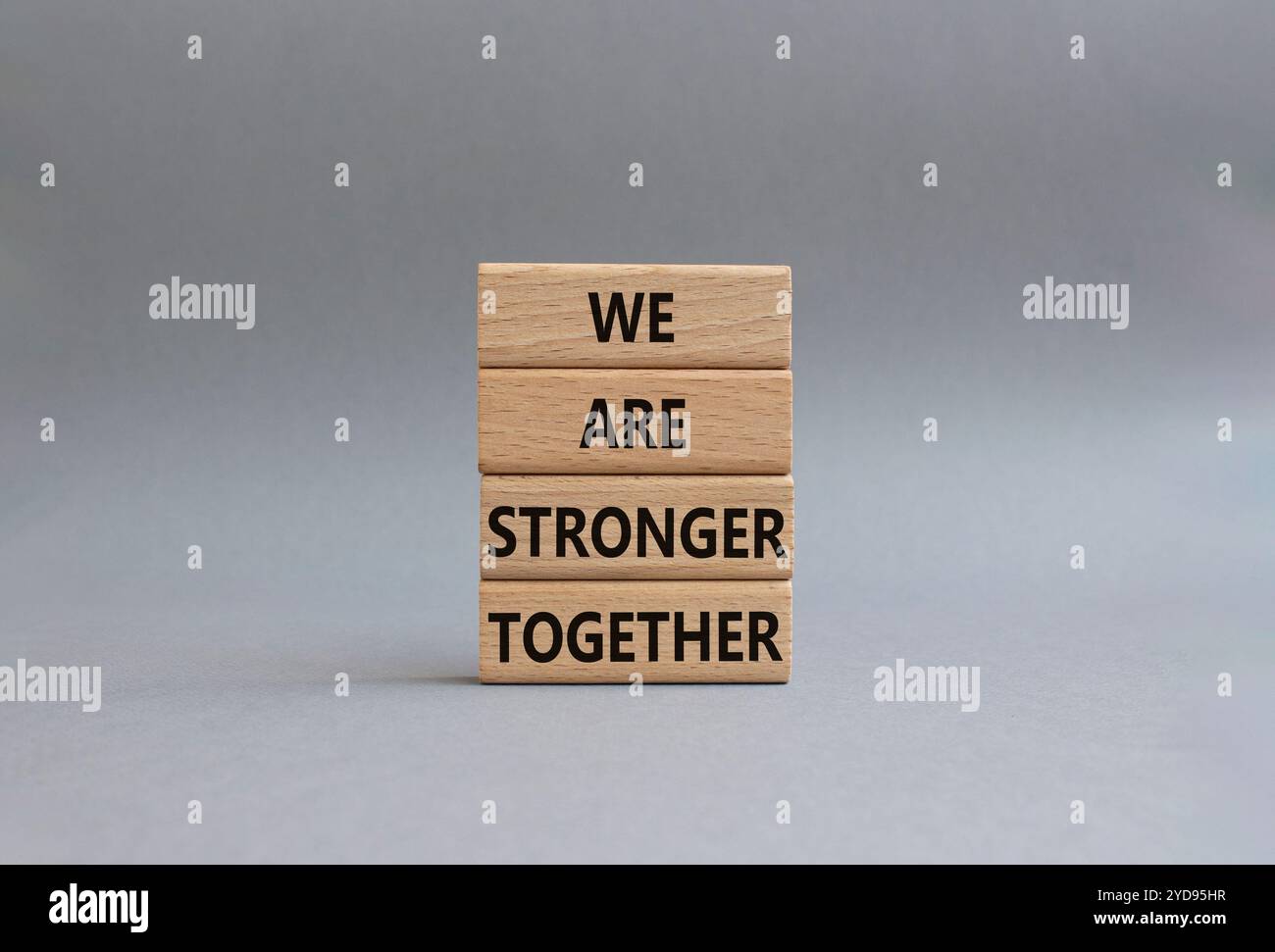 We are stronger together symbol. Wooden blocks with words We are ...