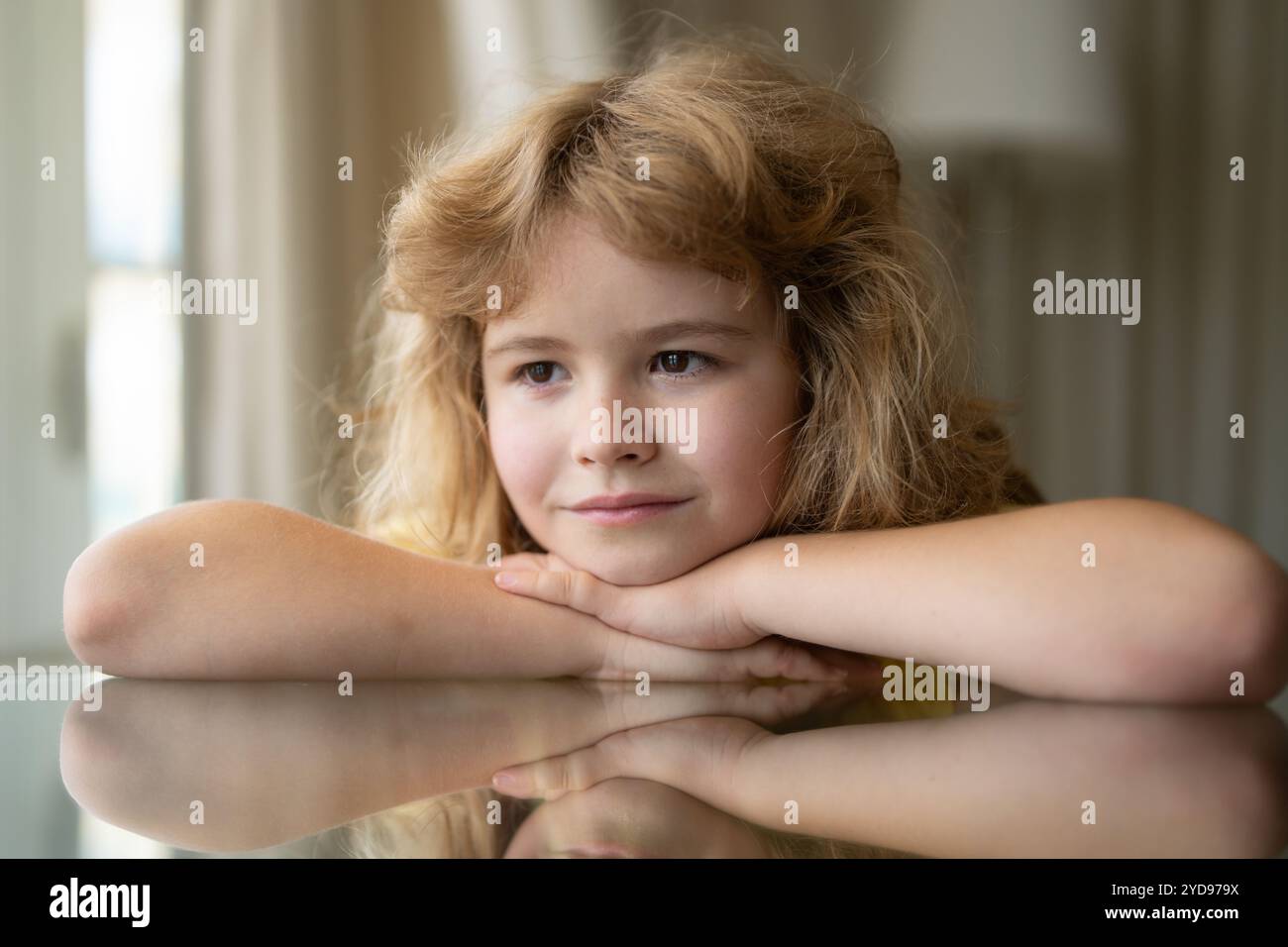 Portrait of dreaming child. Kids dream face. Sweet kids dreams. Kid ...