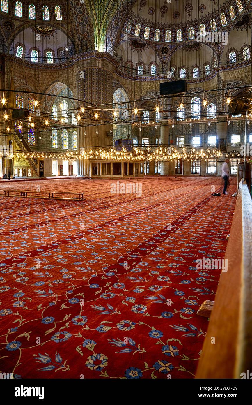 The prayer area in Sultan Ahmed Mosque (Blue Mosque), Istanbul Stock ...